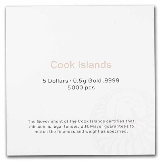 2024 Cook Islands 1/2 gram Gold Proof Mountains; K2
