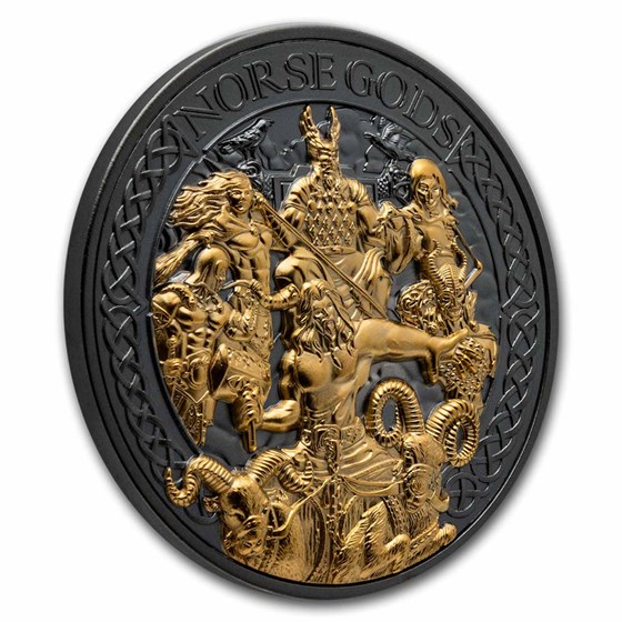 2024 Cook Islands 5 oz Silver High Relief the Power of Norse Gods