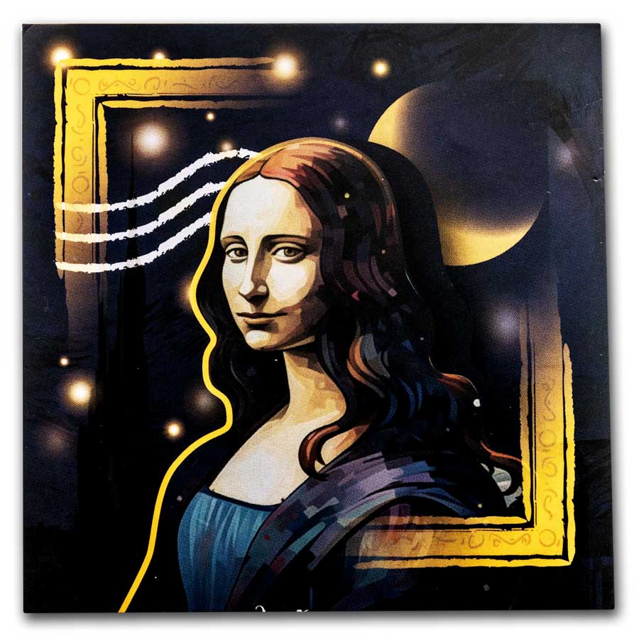 APMEX - 2024 Fiji 2 oz Silver Mona Lisa x Van Gogh Proof Coin