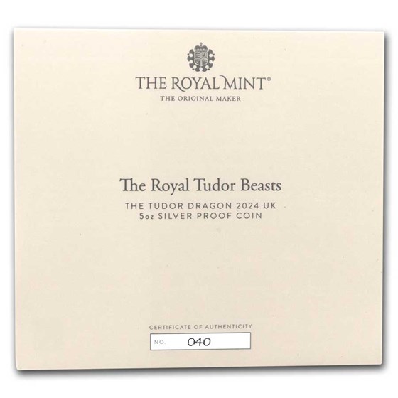 2024 GB Royal Tudor Beasts Tudor Dragon 5 oz Silver Proof Coin