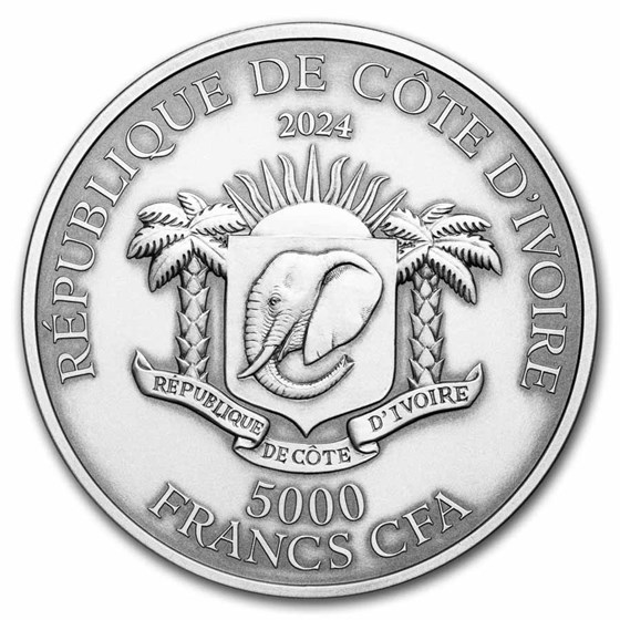 2024 Ivory Coast 10 oz Silver Signature Dragon 2-Coin Set