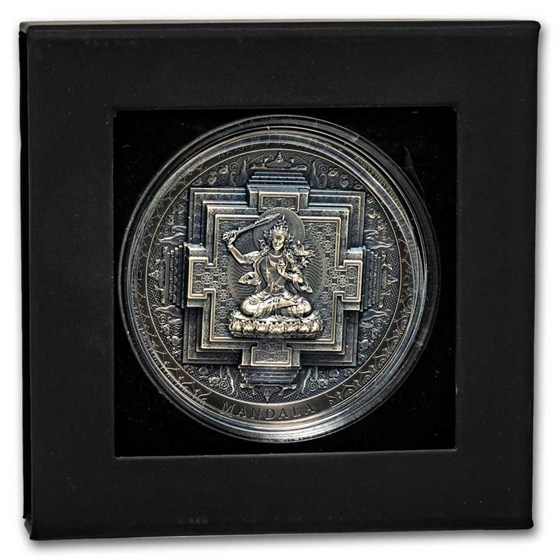 2024 Mongolia 3 oz Silver Antique Manjushri Mandala