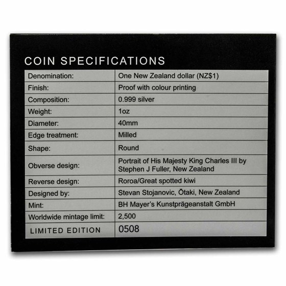 Buy 2024 New Zealand 1 oz Silver Proof Roroa Kiwi | APMEX