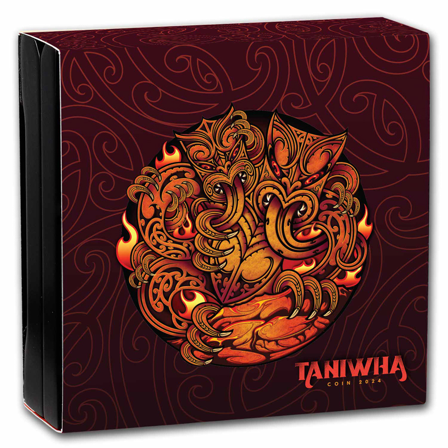 APMEX - 2024 New Zealand 2 oz Silver Colorized Dwelling Taniwha: Cave