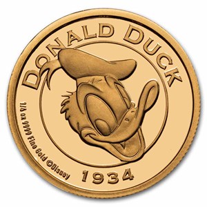 2024 Niue 1/4 oz Proof Gold $25 Donald Duck 90th Anniversary