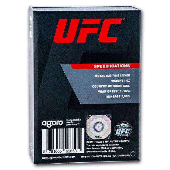 2024 Niue 1 oz Silver $2 UFC Glove Shaped Coin