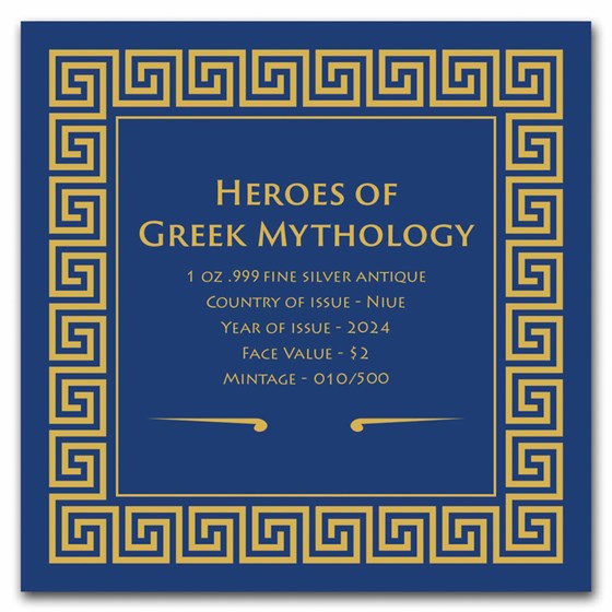 2024 Niue 1 oz Silver Antique Greek Mythology: Perseus (COA #10)