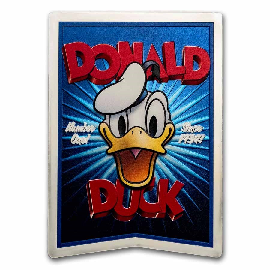2024 Niue 5 oz Silver $10 Disney Donald Duck Number 1 Since 1934