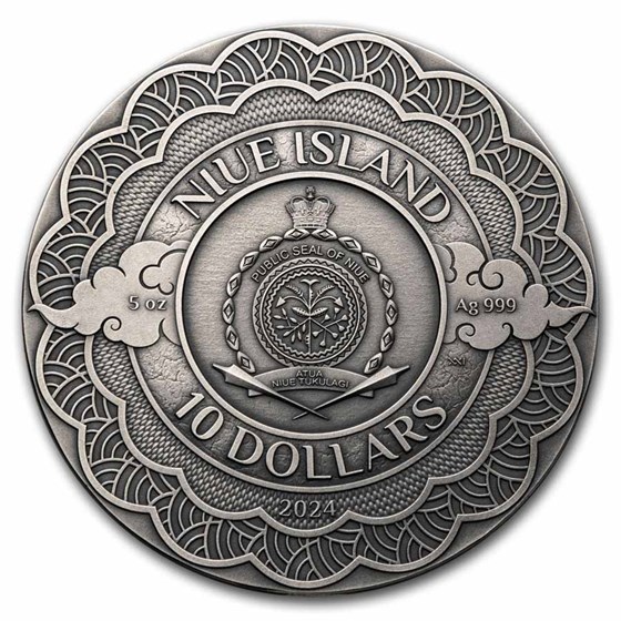 2024 Niue 5 oz Silver The Power of Green Dragon