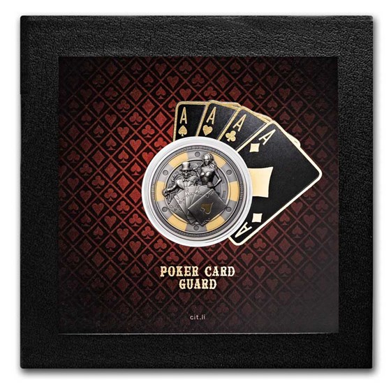 2024 Palau 1 oz Silver Antique Poker Card Guard