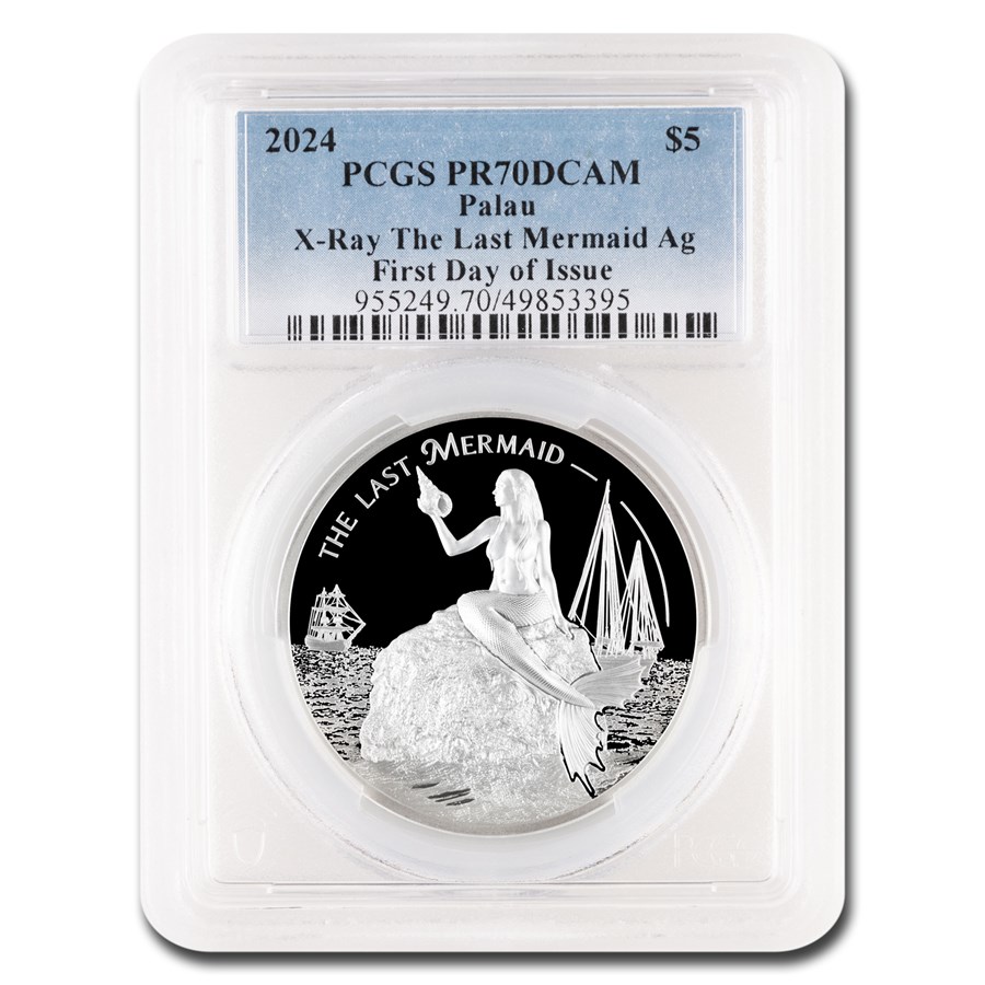 2024 Palau 1 oz Silver X-Ray: The Last Mermaid PR-70 PCGS (FDI)