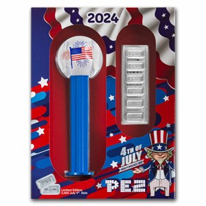 Buy 2024 PEZ Gift Set July 4 Dispenser + 6x5g Silver Wafers | APMEX