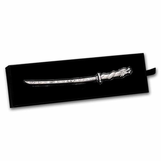 2024 Rep.of Chad 2 oz Silver Katana Sword Shaped Coin (Dmg Cap.)