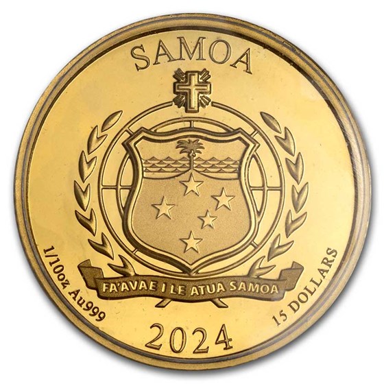 2024 Samoa 1/10 oz Gold Golden Eagle Proof Like