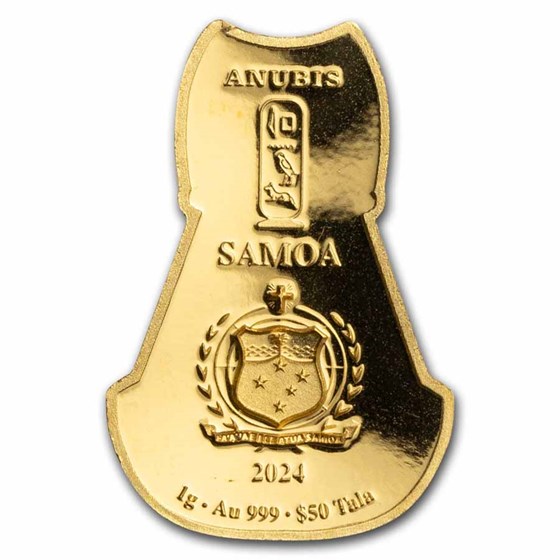 2024 Samoa 1 gram Gold Anubis Shaped Coin
