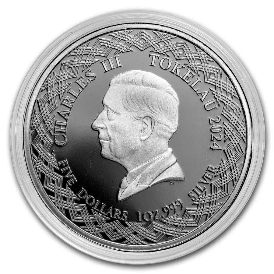 APMEX - 2024 Tokelau 1 oz Silver $5 Zodiac Series: Aquarius BU