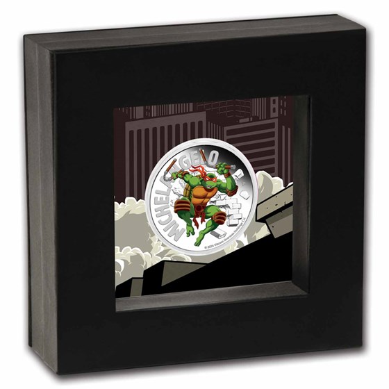 2024 TUV 1 oz Silver Colorized TMNT Michelangelo Proof (Box)