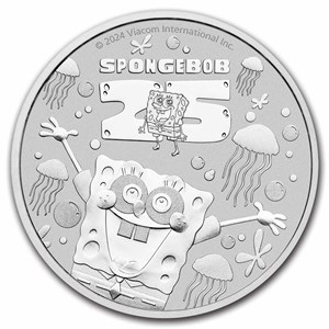 Buy 2024 TUV 1 oz Silver SpongeBob 25th Anniv BU | APMEX