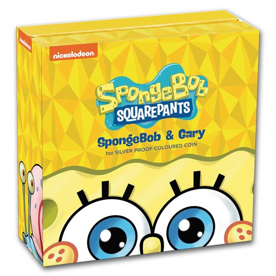 2024 TUV 1 oz Silver SpongeBob SquarePants & Gary Colorized PF