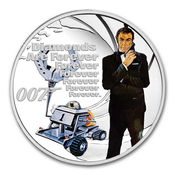 2024 TUV 4 oz Silver Sean Connery 7-Coin Colorized & Gilded Set