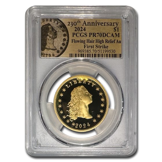 2024-W Flowing Hair Gold Coin PR-70 PCGS (FS, Anniversary Label)