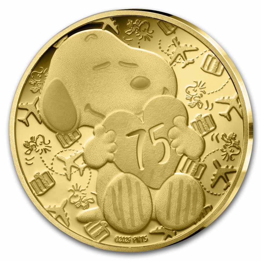 2025 1/2 gram Proof Gold €5 Snoopy 75 Years of Peanuts