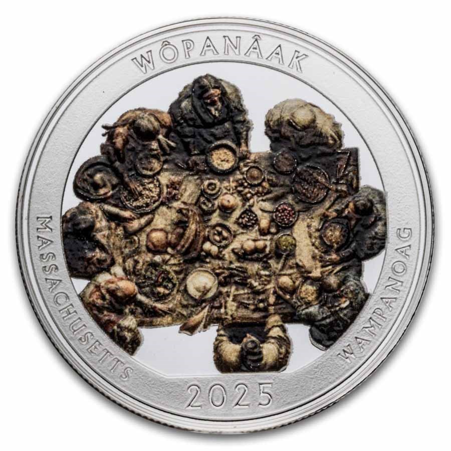 Buy 2025 1 oz Silver NATB MASS 1st Thanksgiving (Color) | APMEX