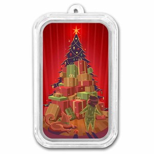 Buy 1 oz Silver Colorized Bar - APMEX (Christmas Morning Kid) | APMEX