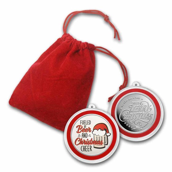 2024 1 oz Silver Colorized Round - Christmas Cheer Fueled by Beer