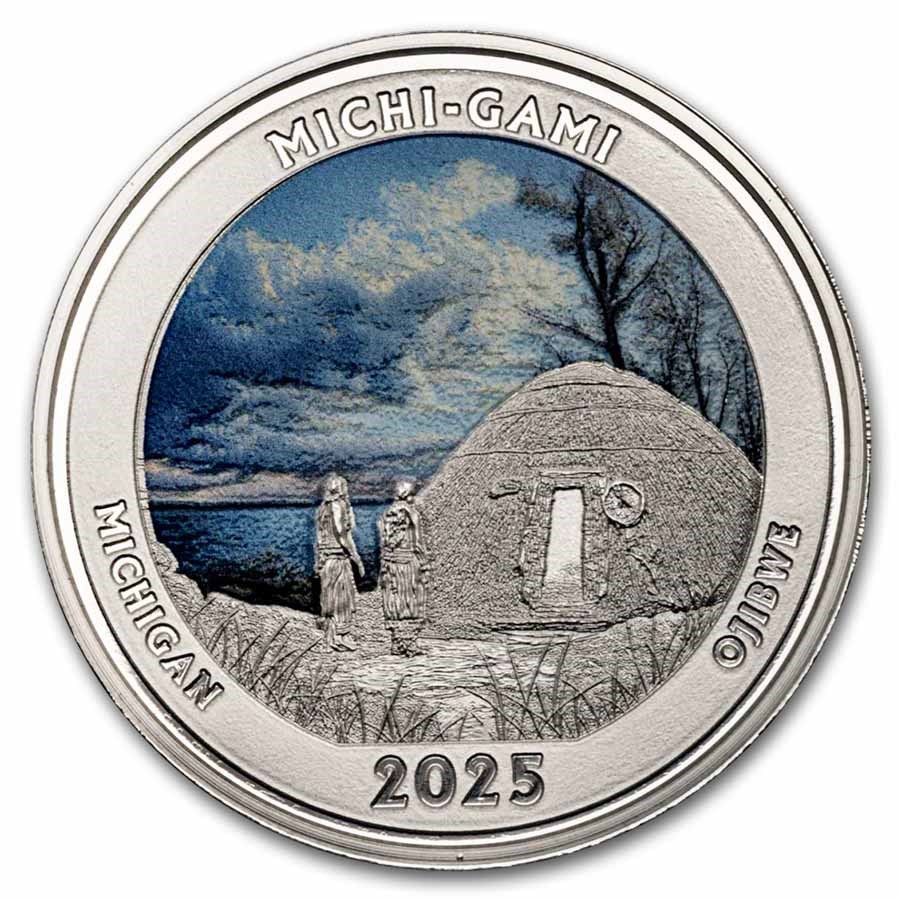2025 1 oz Silver NATB Michigan Wigwam Lake Michigan (Color)