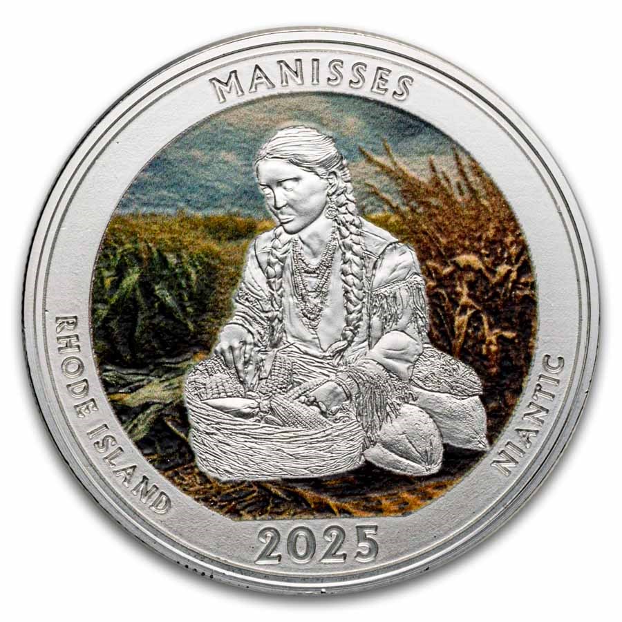 2025 1 oz Silver NATB Rhode Island Niantic (Colorized)