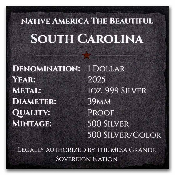 Buy 2025 1 oz Silver NATB South Carolina Fort Sumter Colorized | APMEX