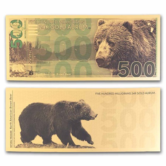 Buy 2025 500mg Gold Note Natural Treasures Brown Bear | APMEX