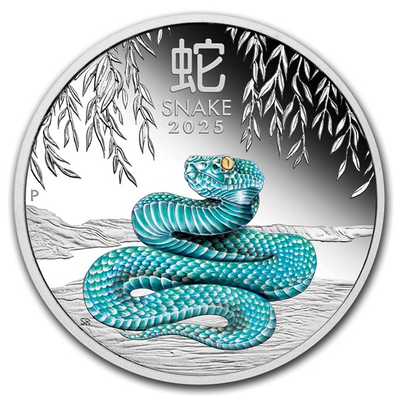 2025 AUS 1 oz Silver Lunar Snake Proof Colorized (w/Box & COA)