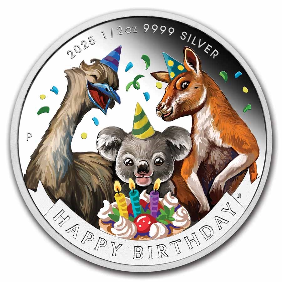 Buy 2025 AUS 1/2 oz Silver Happy Birthday PF (Card) | APMEX