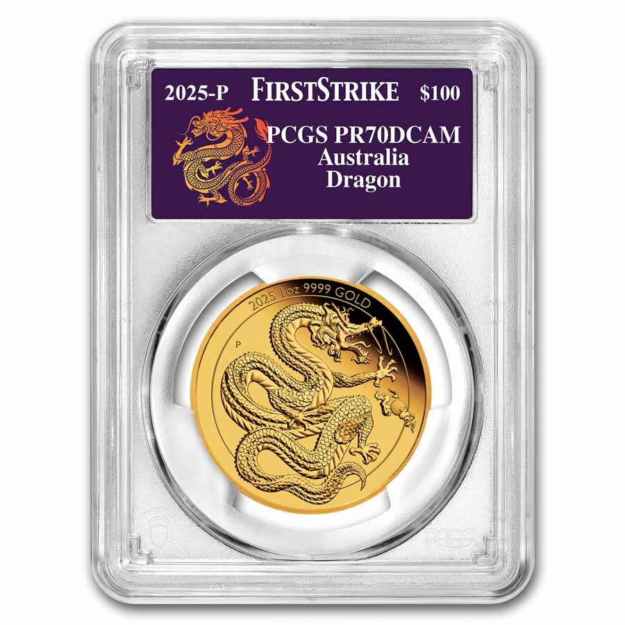 2025 Australia 1 oz Gold Dragon PR-70 PCGS (FS) COA #6