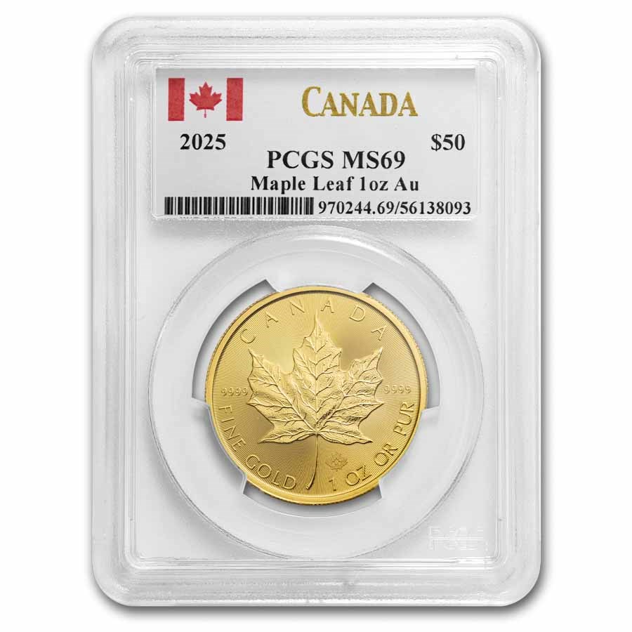 Buy 2025 Canadian 1 oz Gold Maple Leaf MS-69 PCGS | APMEX