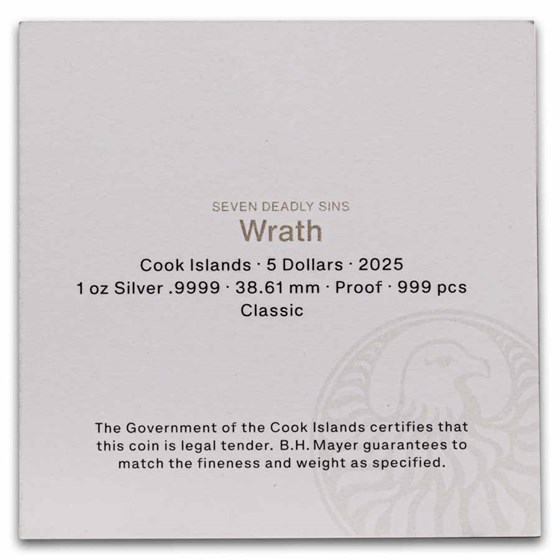 Buy 2025 CK 1 oz Silver Seven Deadly Sins: Wrath | APMEX