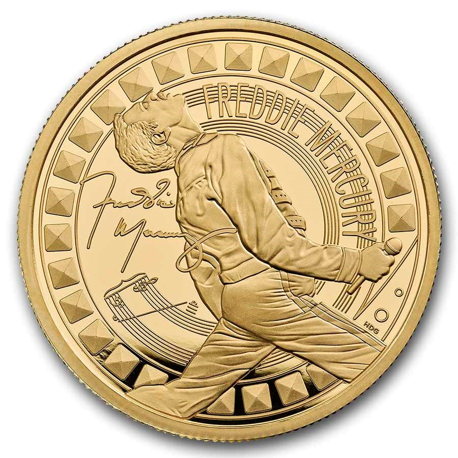 2025 GB 1 oz Gold £100 Proof Music Legends: Freddie Mercury