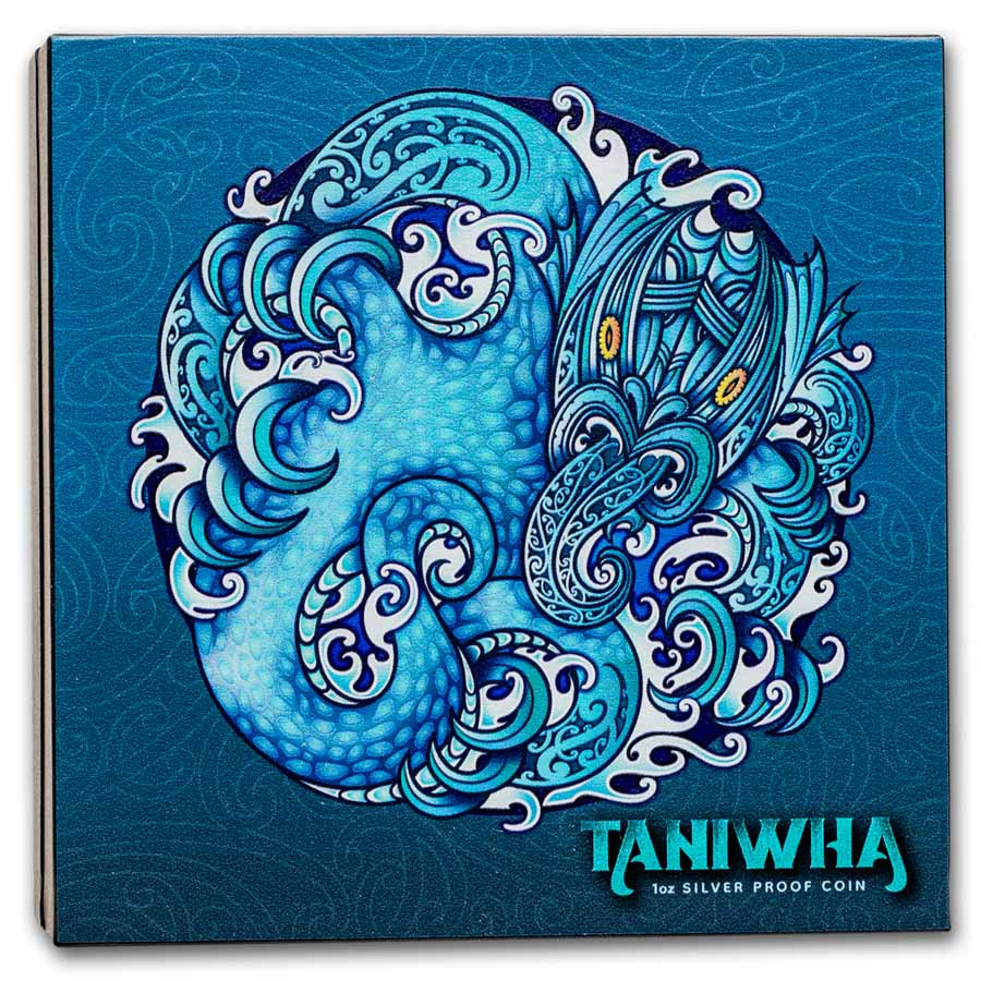 APMEX - 2025 New Zealand 1 oz Silver Colorized Dwelling Taniwha: Water