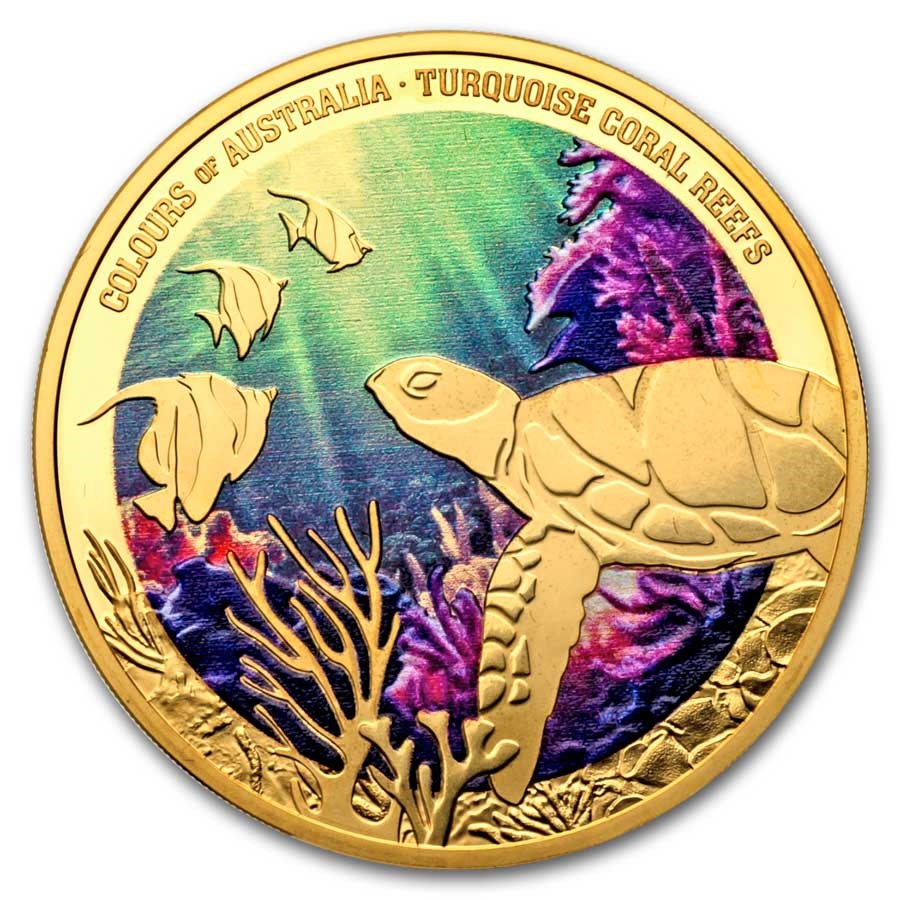 2025 Niue 1 oz Gold Proof Turquoise Coral Reef (with Box & COA)