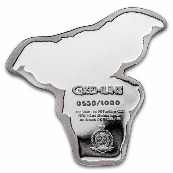 2025 Niue 1 oz Silver $2 Warner Bros: Gremlins Collectible