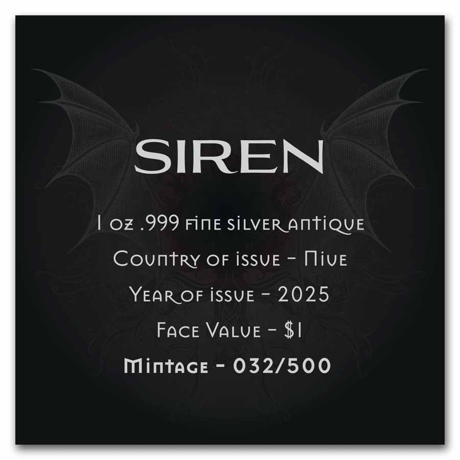 APMEX - 2025 Niue 1 oz Silver Antique Mythical Creatures; The Siren