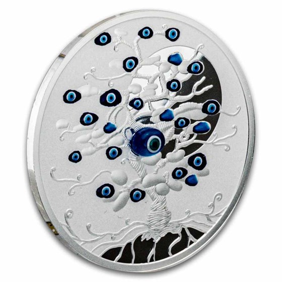 2025 Niue 1 oz Silver Tree of Luck: Nazar Eye (with Box & COA)