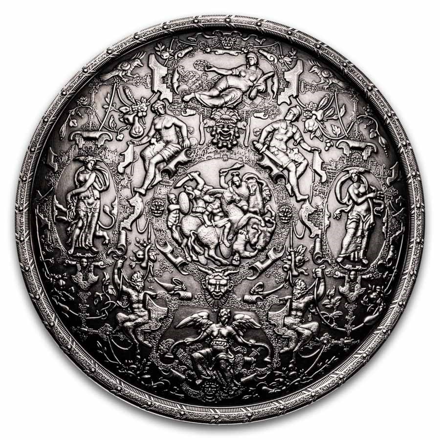 2025 Niue 2 oz Silver Ghisi Shield High-Relief Coin