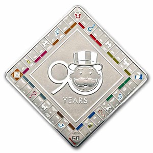 2025 Niue 3 oz Silver $5 Hasbro: Monopoly 90th Anniversary Coin