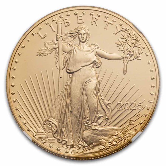 2025-W 1 oz Burnished Gold Eagle MS-69 NGC