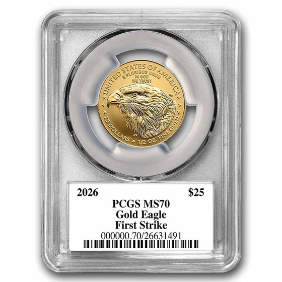 2026 1/2 oz American Gold Eagle MS-70 PCGS (FS, 250th Anniv)
