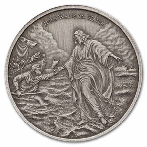 Buy 2026 1 oz Silver Christ Walking on Water COA #2 Antiq | APMEX