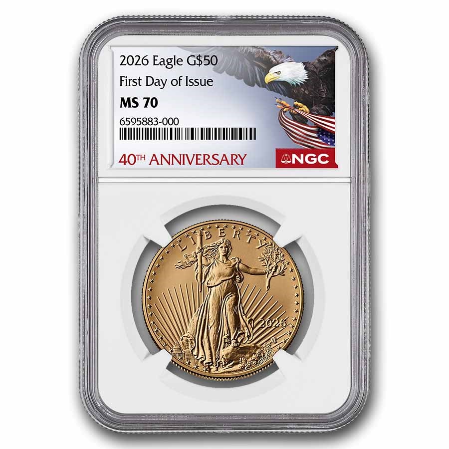 Buy 2026 1 oz Gold Eagle MS-67 NGC (FDI, 40th Anniv) | APMEX